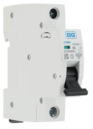 BG CUMB6 6A, B Curve, MCB, Single Pole, 6kA,1 module - BG - Falcon Electrical