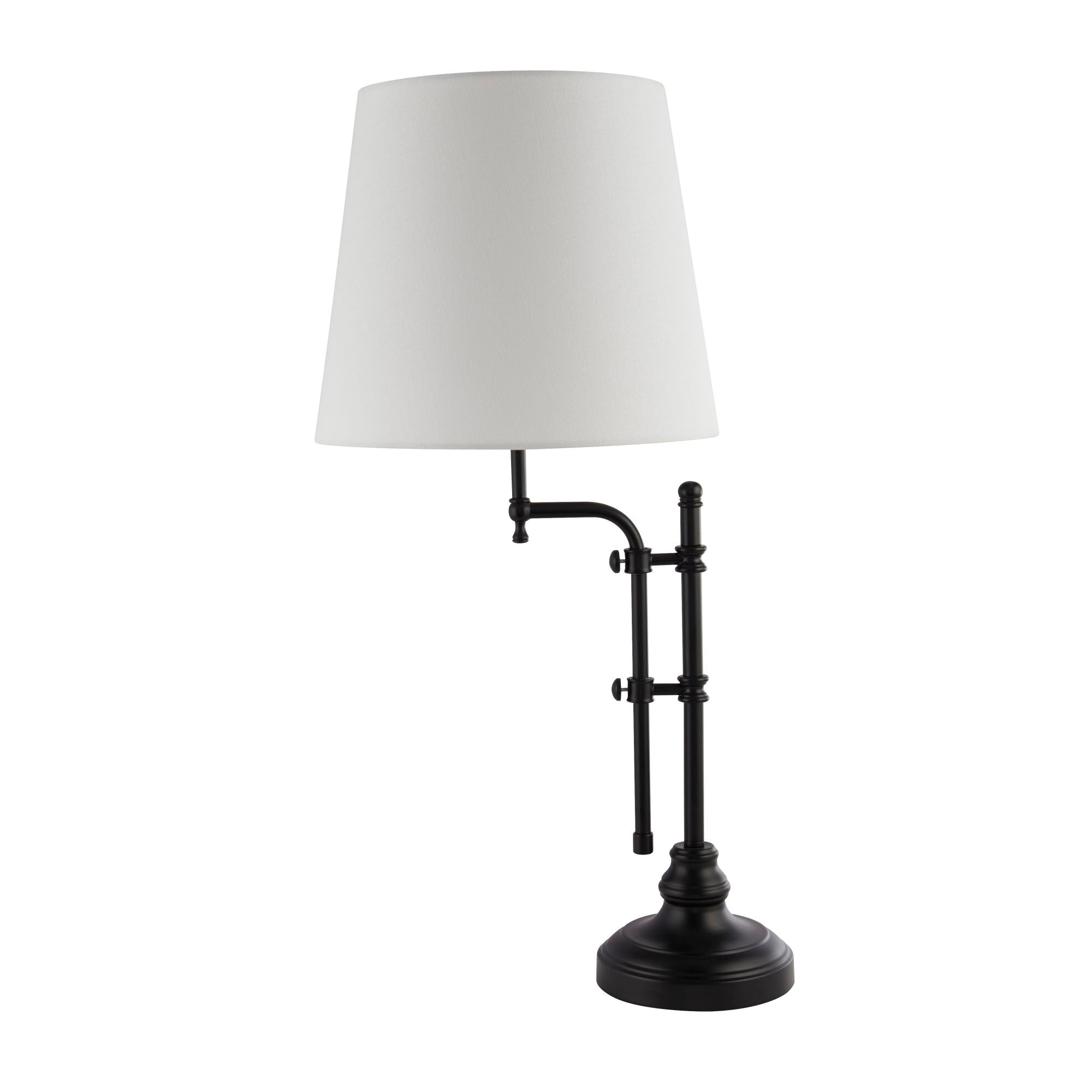 Searchlight 12082-1BK Munich Table Lamp - Matt Black Metal & Natural ...