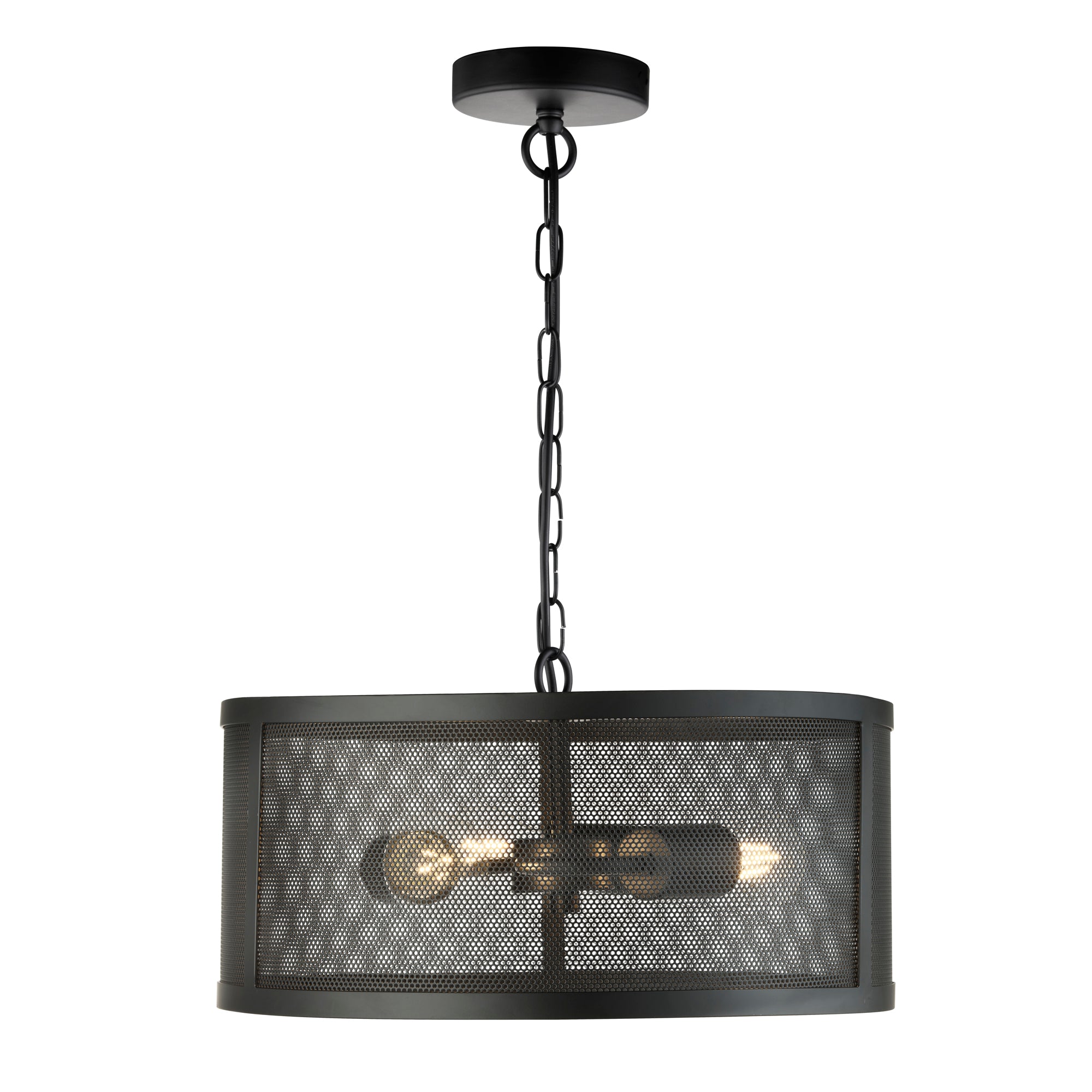 Searchlight 12483-3BK Fishnet 3Lt Pendant - Matt Black Metal & Mesh ...
