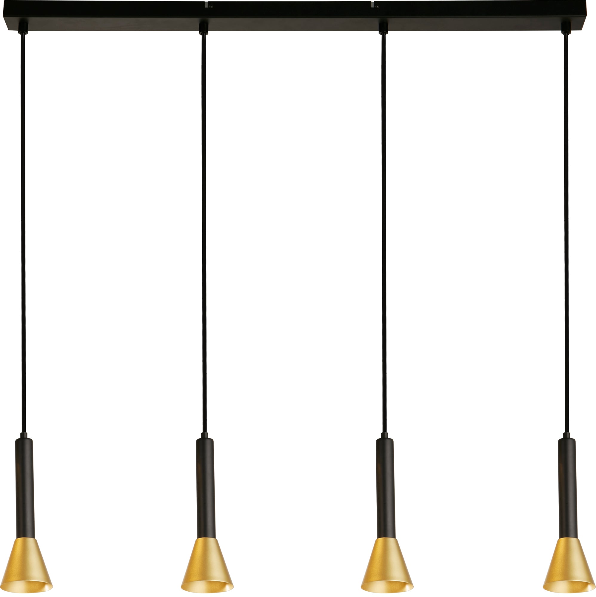 Searchlight 13611-4BGO Signal 4Lt Bar Pendant - Black & Gold Metal ...