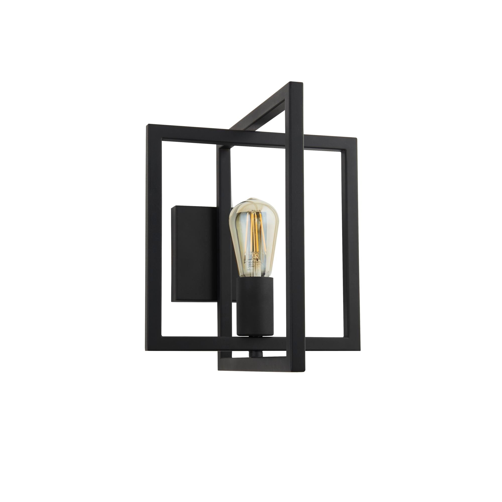 Searchlight 23203-1BK Plaza Wall Light - Matt Black Metal - Searchlight ...