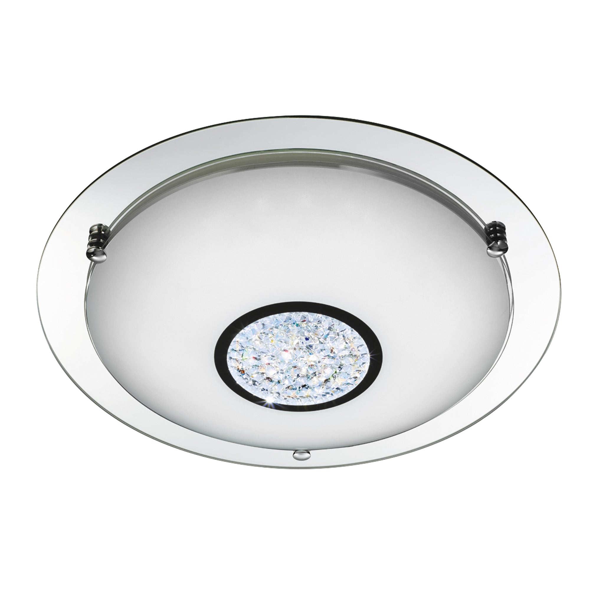 Searchlight 3883-41 Portland LED Flush - Chrome, Mirror, White Glass ...