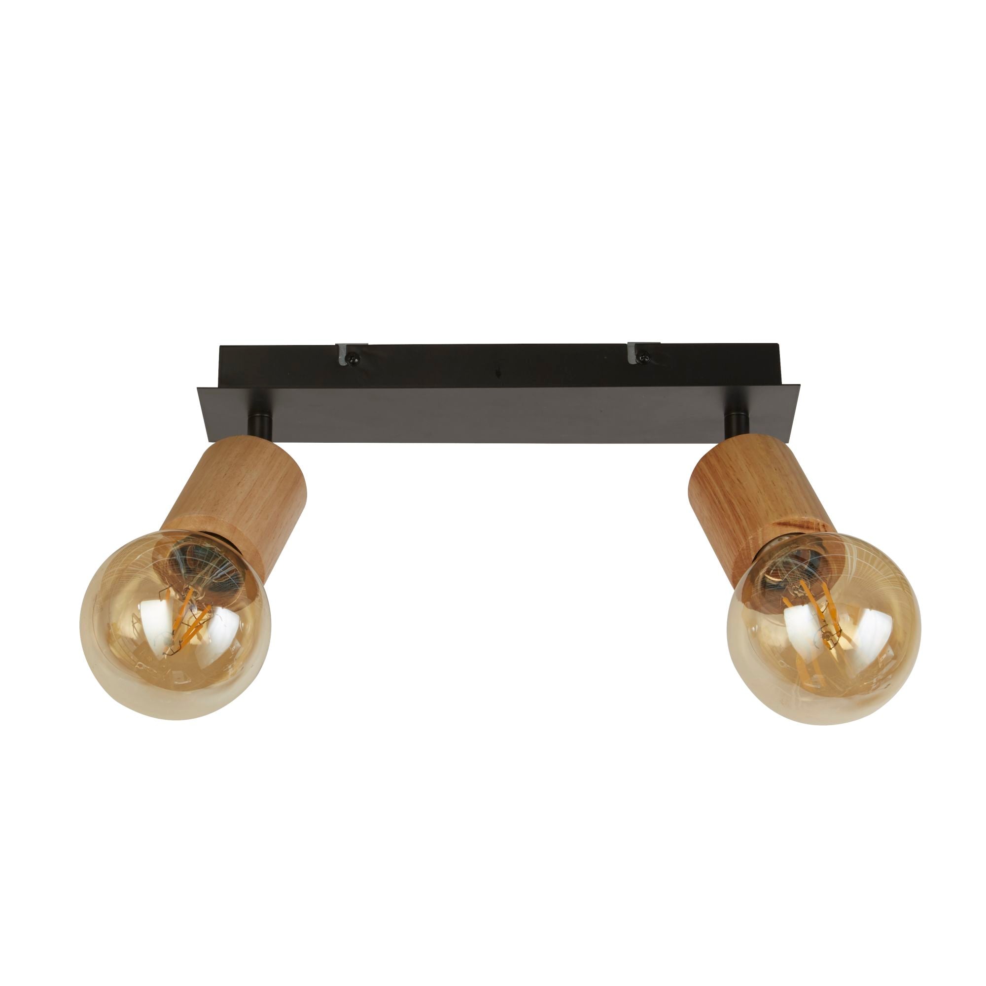 Searchlight 50211-2NA Spinny 2Lt Spotlight - Wood & Matt Black Metal ...