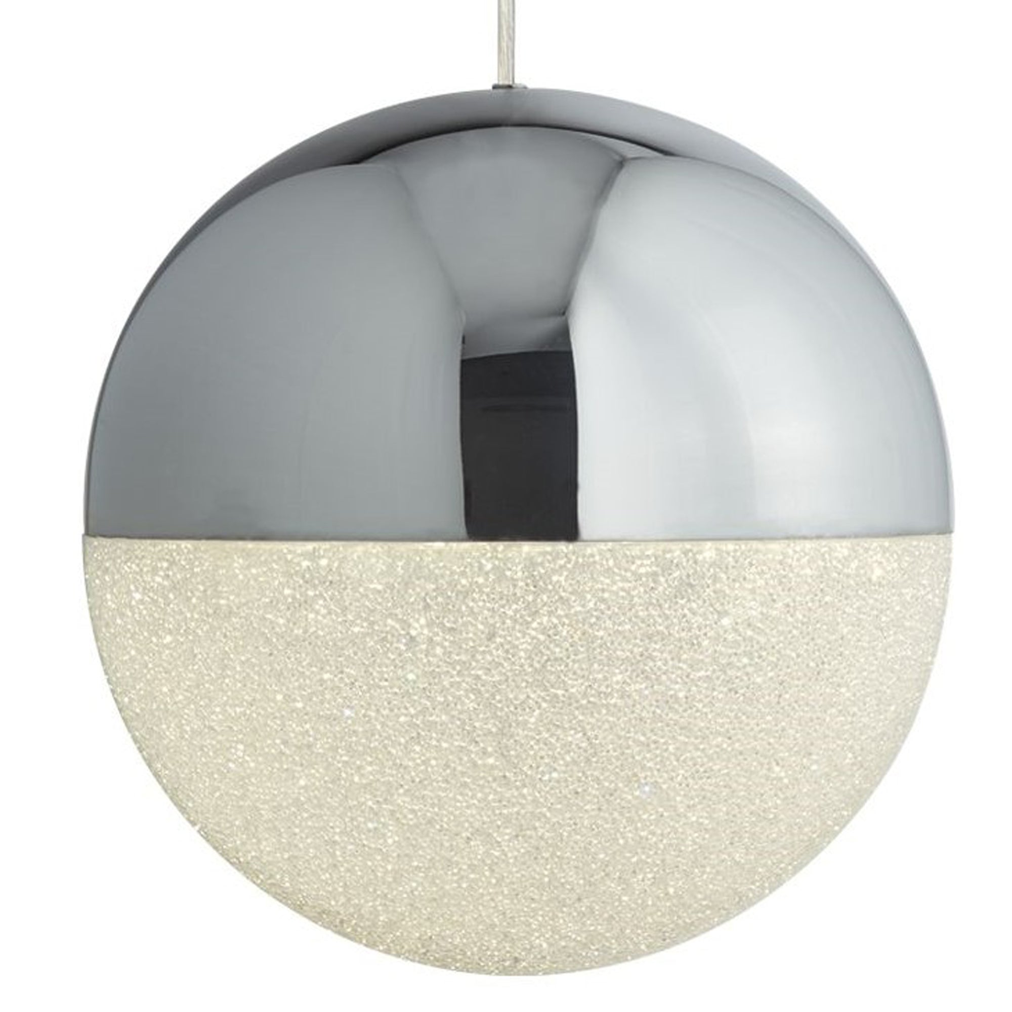 Searchlight 5881CC Marbles LED Pendant - Chrome Metal & Crushed Ice ...