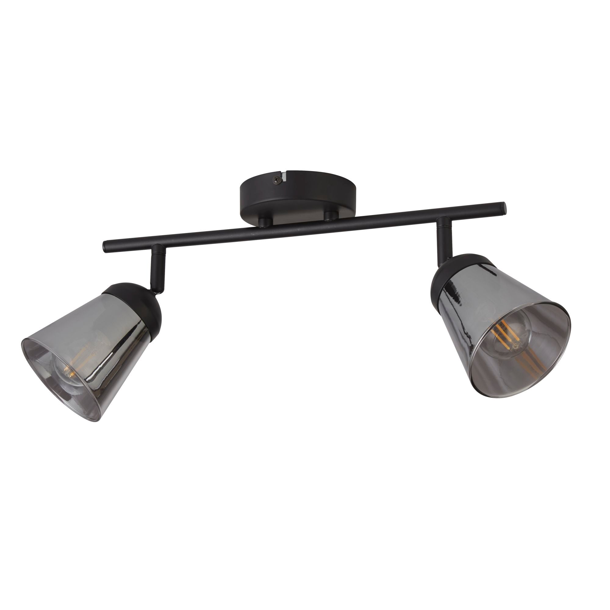 Searchlight 61170-2SM Mega 2Lt Spotlight - Black Metal & Smoked Glass ...