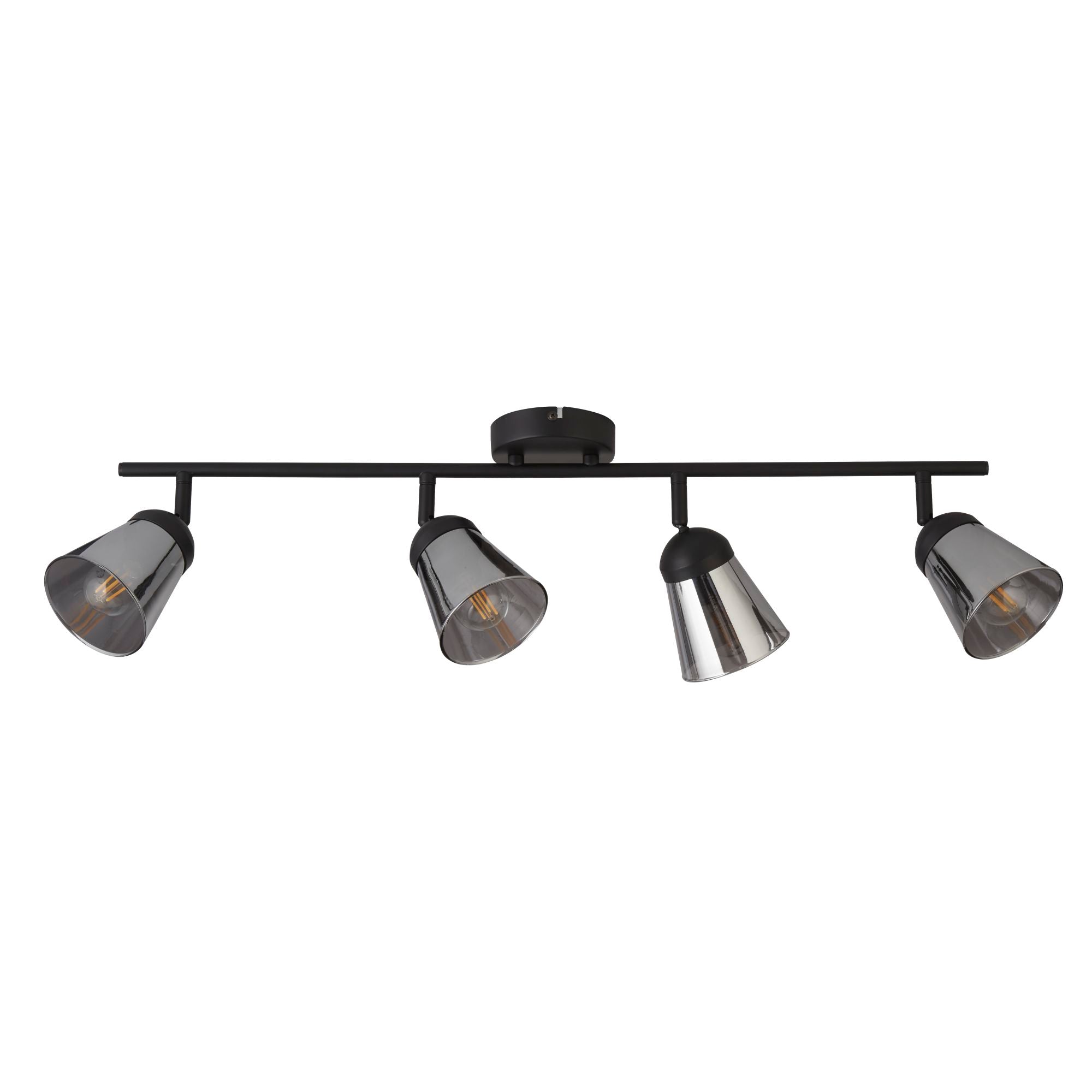 Searchlight 61170-4SM Mega 4Lt Bar Spotlight - Black Metal & Smoked ...