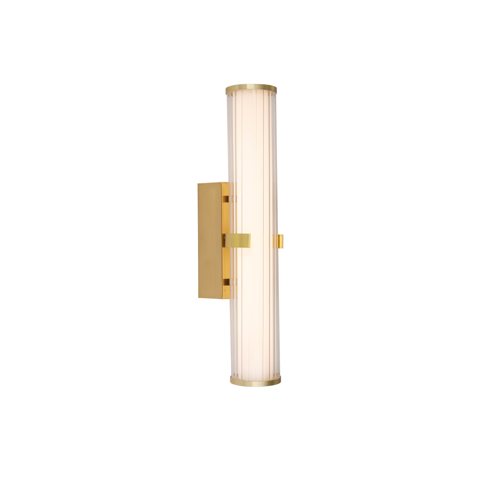 Searchlight 63125-1GO Clamp Wall Light - Gold Metal, Ribbed Clear ...