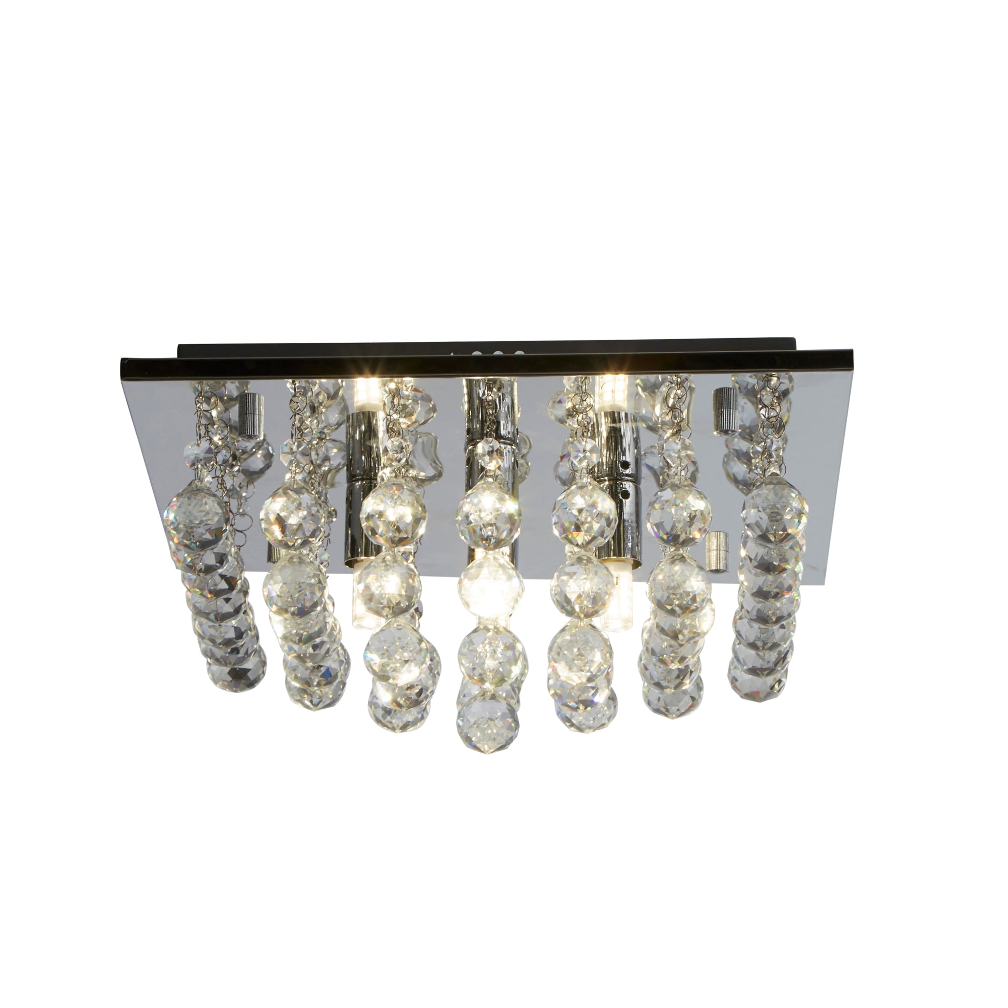 Searchlight 6404-4CC Hanna 4Lt Flush Ceiling Light - Chrome & Clear ...