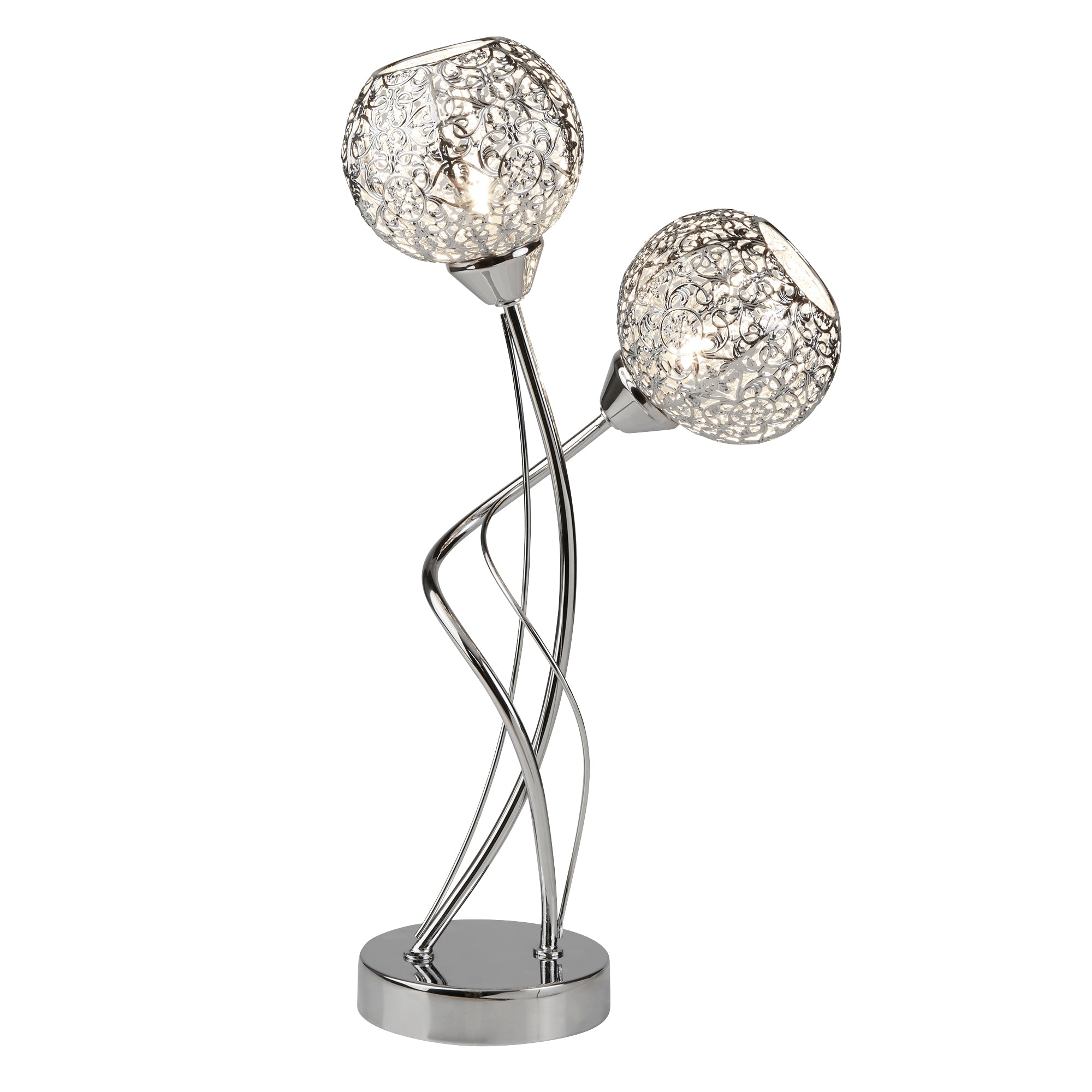 Searchlight 6532-2CC Souk 2Lt Table Lamp - Chrome & Laser Cut Shades ...