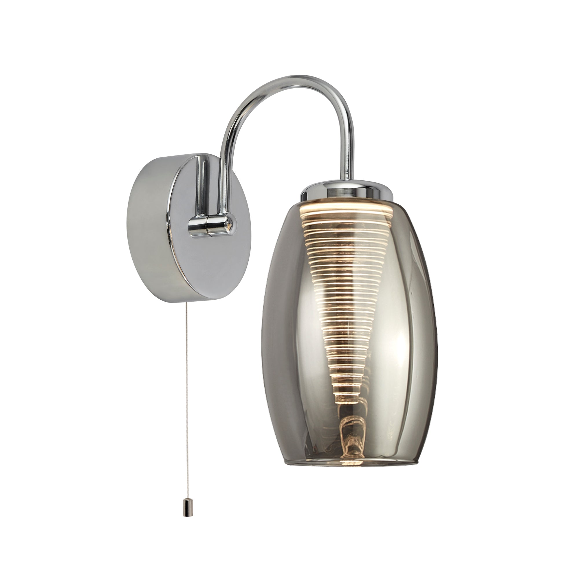 Searchlight 97292-1SM Cyclone Wall Light - Chrome Metal & Smoked Glass ...