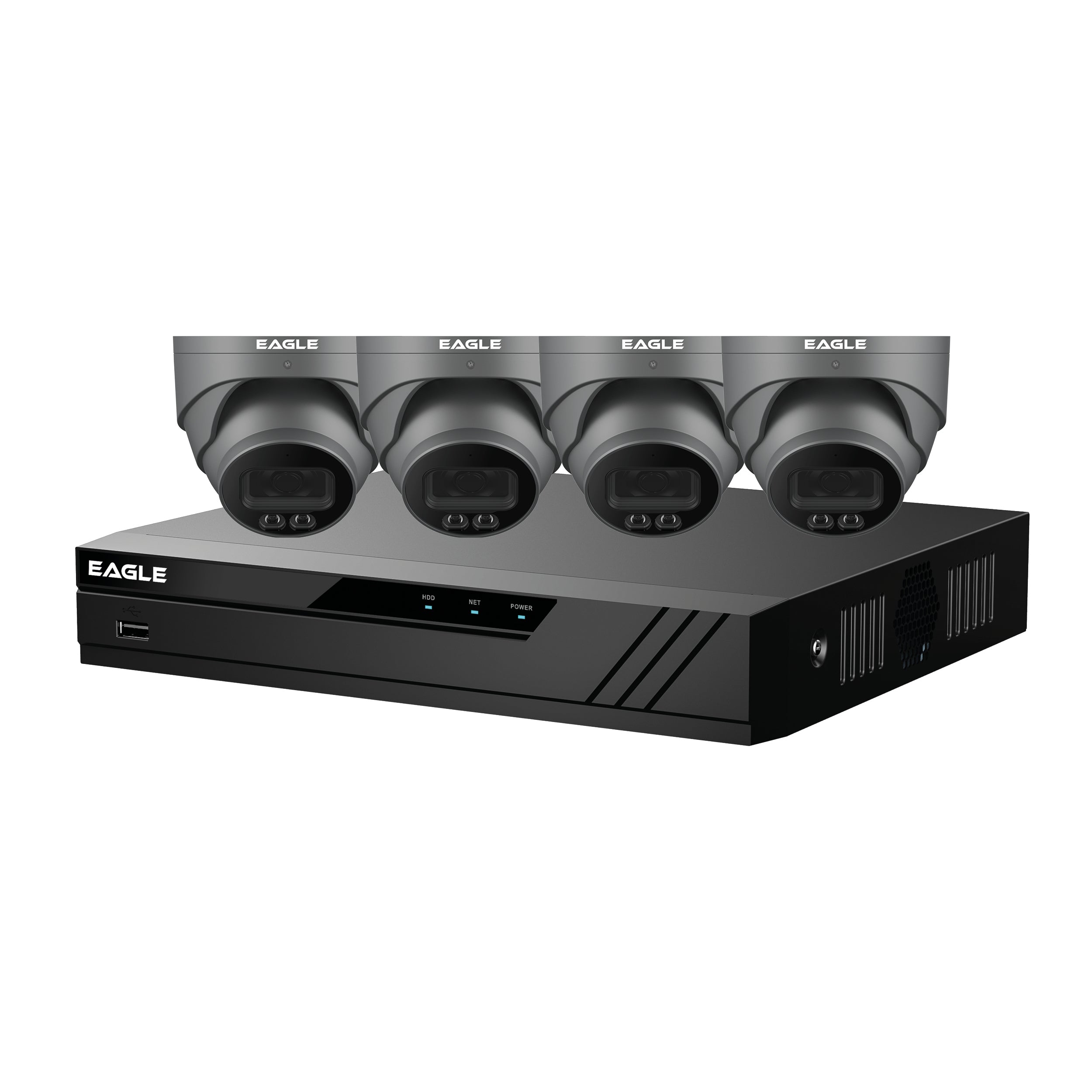 Eagle CV-8IP-4DOME-2TB-G 4MP IP Full-Colour CCTV Kit w/ NVR & 4 Cameras ...