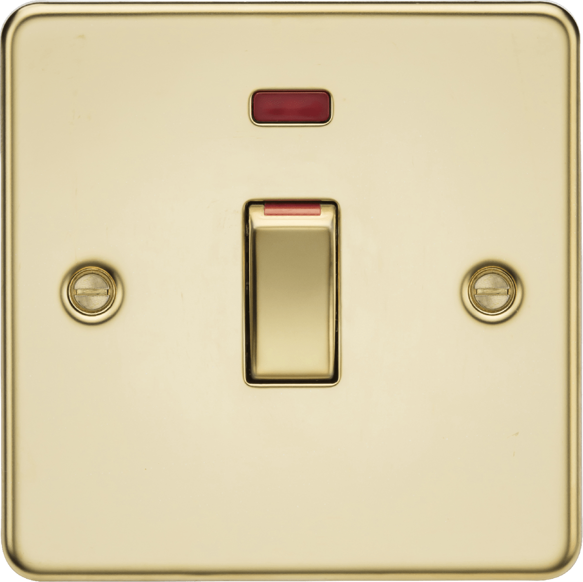 Knightsbridge MLA FP81MNPB 45A 1G DP Switch with neon - polished brass ...