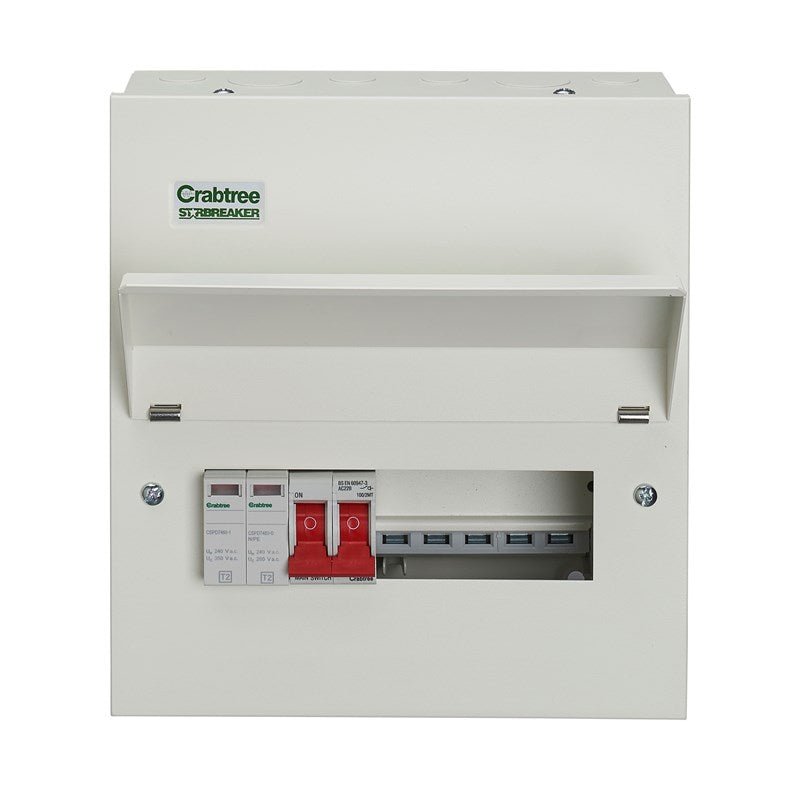 Crabtree 505-2BS 5 Way Consumer Unit Main Switch 100A with SPD ...