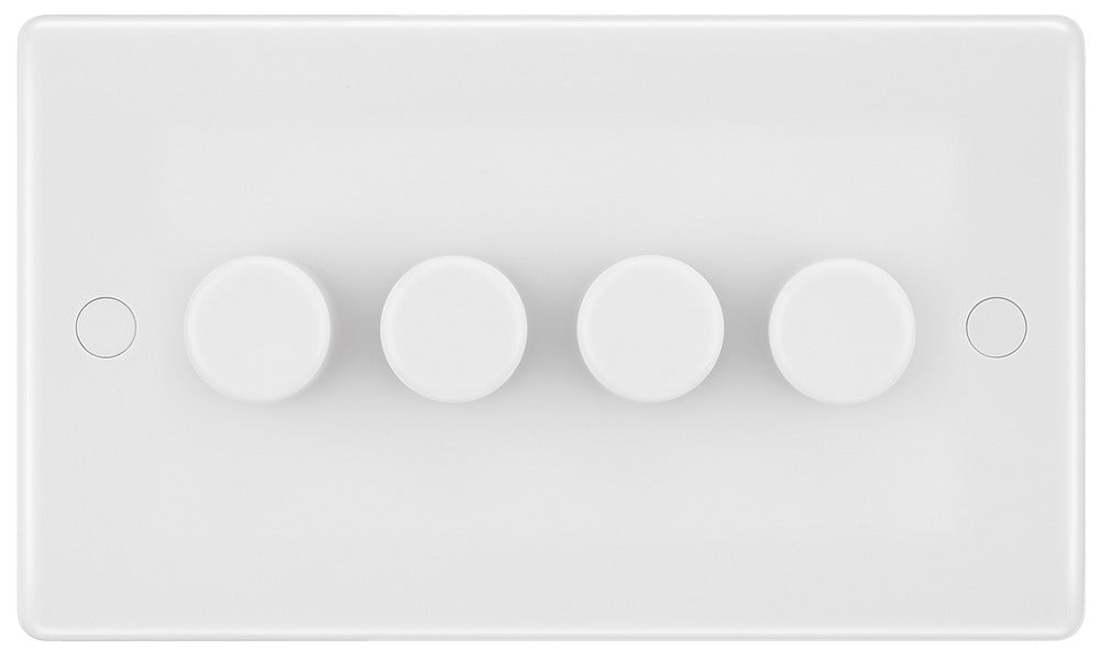 BG 884 Nexus White Moulded Intelligent 400W 4-Gang Dimmer Switch, 2-Way ...