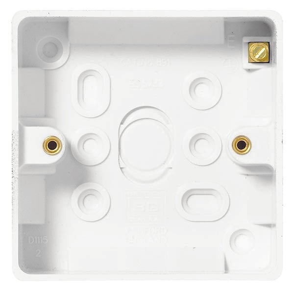 BG 893 White Nexus Moulded 1 Gang Surface Pattress 19mm with Earth ...