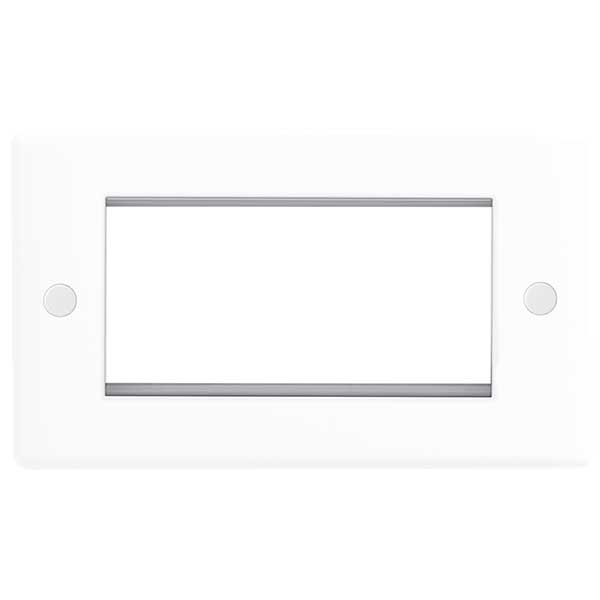 BG 8EMR4 Nexus White Moulded 4 Module 2 Gang Front Plate - BG - Falcon ...