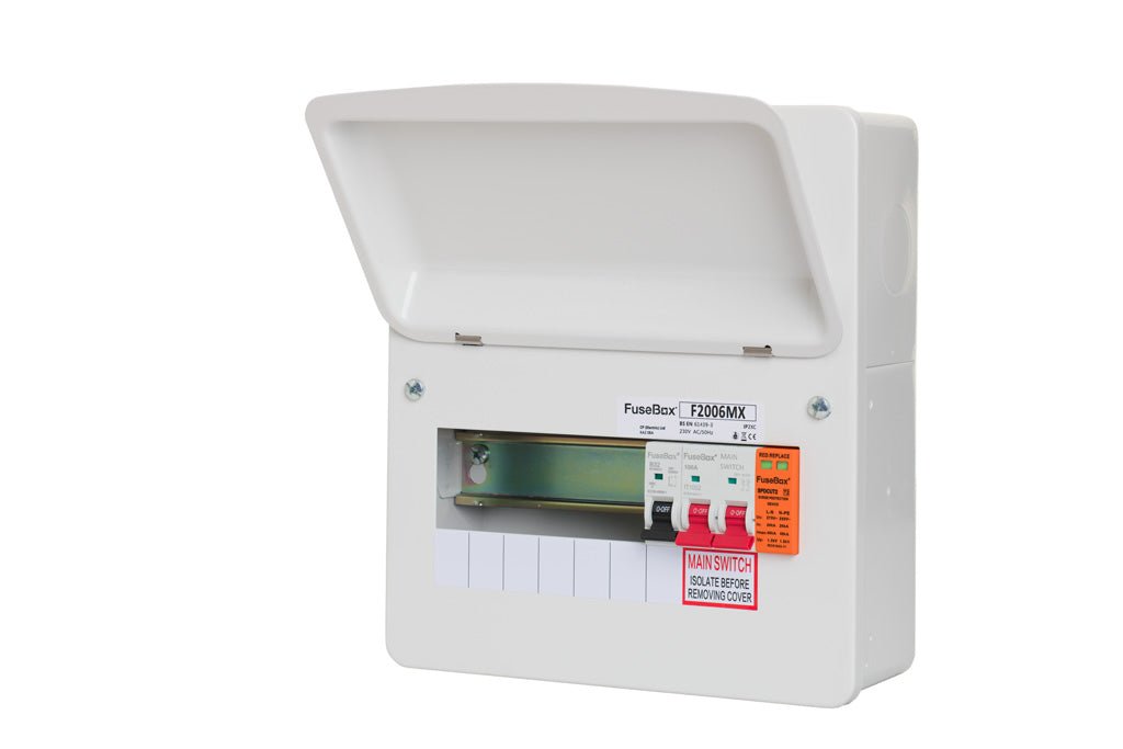 Fusebox F2006MX 6-way Consumer Unit with 100A Isolator + T2 SPD ...