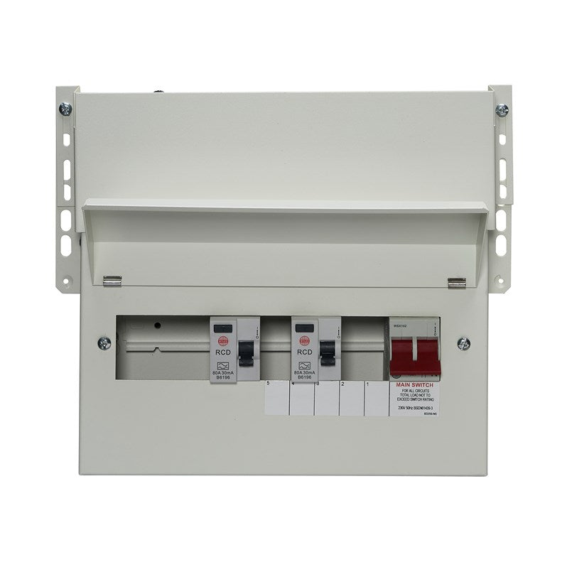 wylex FALNMISS7SLMA 7 Way Dual RCD Meter Cabinet Consumer Unit 100A ...