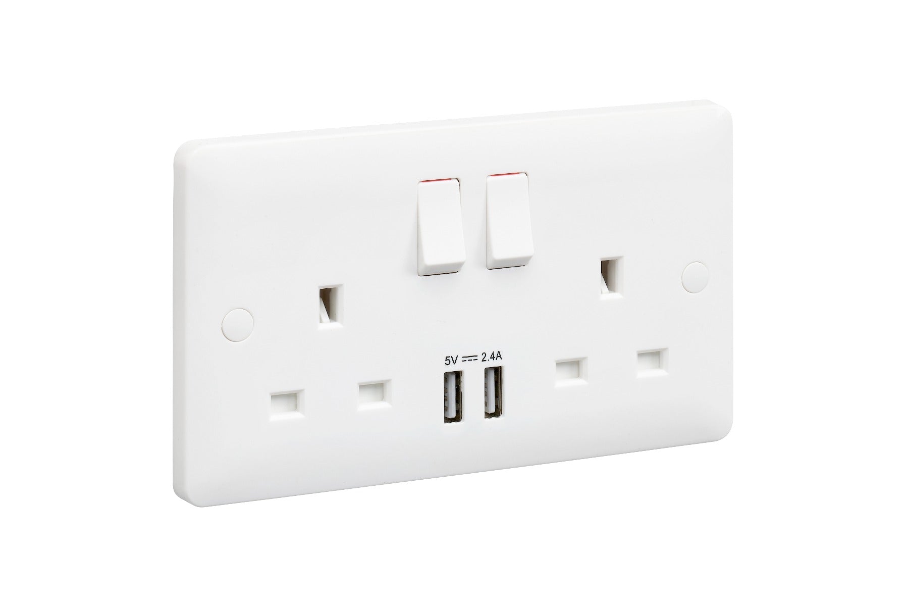 MK Base 13A 2G SP Switched Socket with USB Port (MB24345WHI) - MK ...