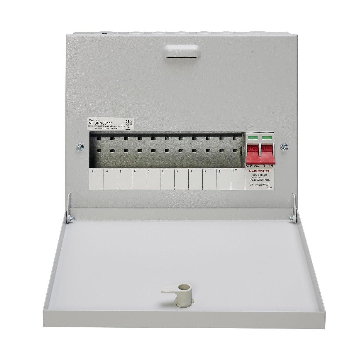 Wylex NHSPN00111L 11-Way 125A Surface 1P+N Distribution Board c-w ...
